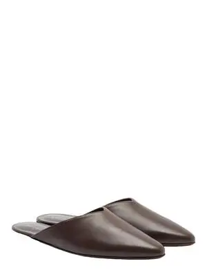 HERBERT LEVINE Homebody Leather Mules - Brown