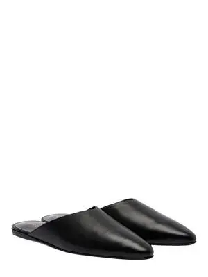 HERBERT LEVINE Homebody Leather Mules - Black