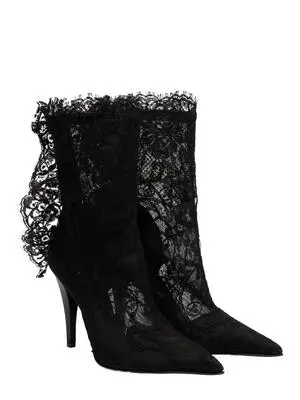 Alexander McQueen Heron 105 Lace Ankle Boots - Black
