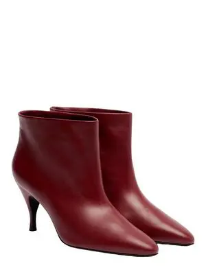 HERBERT LEVINE Silhouette 80 Leather Ankle Boots - Burgundy