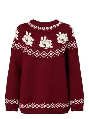 Magda Butrym Fair Isle Wool Sweater - Burgundy