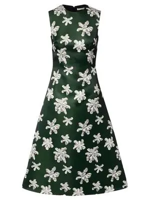 EMILIA WICKSTEAD Rumi Floral Genzianella Midi Dress - Green