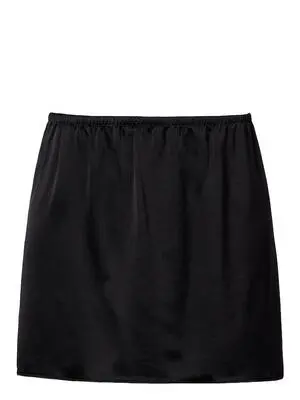 LESET Barb Lace-trimmed Satin Miniskirt - Black