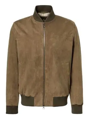 Loro Piana Ivy Leather Bomber Jacket - Green