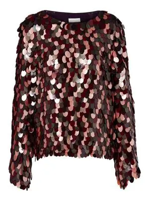 Dries Van Noten Sequined Top - Burgundy