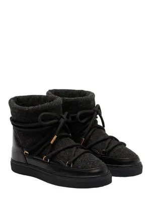 Inuikii Felt And Leather-trimmed Snow Boots - Black