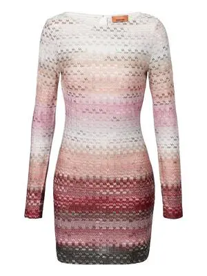 Missoni Zigzag Lamé Minidress Pink