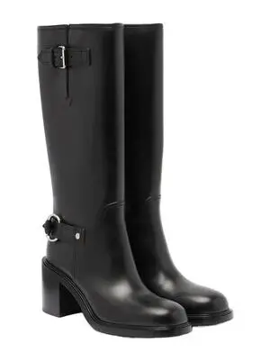 Gucci Horsebit Leather Knee-high Boots - Black