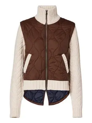 Veronica Beard Patra Quilted Wool-trimmed Jacket - Brown