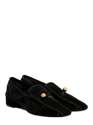 HERBERT LEVINE Showtime Suede Loafer Pumps - Black