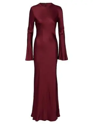 ROTATE BY BIRGER CHRISTENSEN Signe Satin Gown - Burgundy