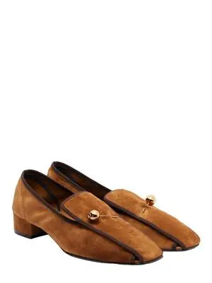 HERBERT LEVINE Showtime 30 Suede Loafer Pumps - Beige