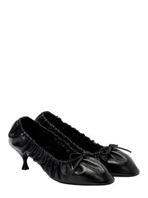 HERBERT LEVINE Gather Around Leather Pumps - Black