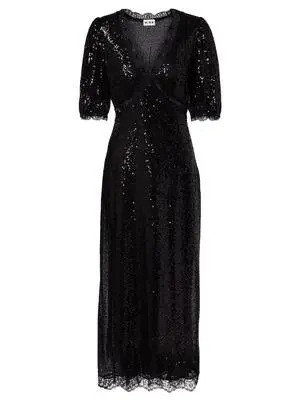 Rixo Verena Sequined Maxi Dress - Black