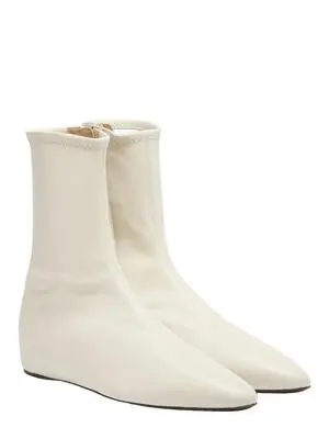 HERBERT LEVINE 30 Leather Ankle Boots - White