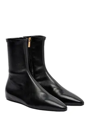 HERBERT LEVINE Leather Ankle Boots - Black
