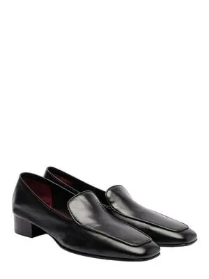 HERBERT LEVINE Fair And Square Leather Loafers - Black