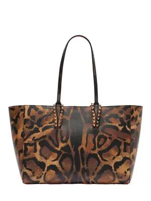 CHRISTIAN LOUBOUTIN Leopard-print Leather Shopper - Brown