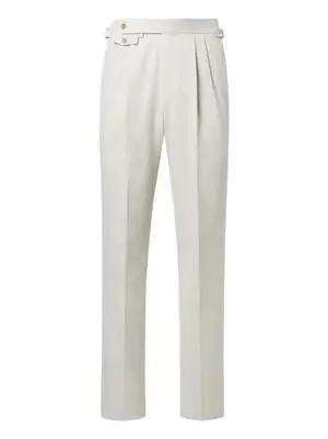 Dunhill Cotton And Cashmere Straight Pants - Grey