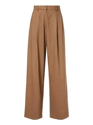 Khaite August High-rise Straight Wool Pants - Beige