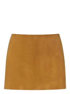 Khaite Khaite Jett Suede Mini Skirt Brown