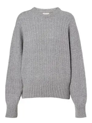 Khaite Lennox Ribbed-knit Cashmere Sweater - Grey