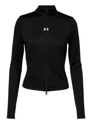COURREGES Courrèges Interlock Jersey Track Jacket - Black