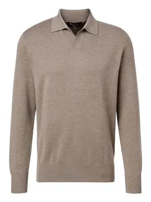 Loro Piana Virgin Wool Polo Sweater - Beige