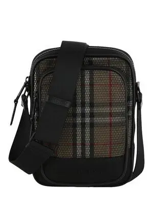 BURBERRY Check Print Mesh Crossbody