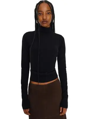 REFORMATION Jett Cashmere Turtleneck - Black