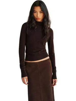REFORMATION Jett Cashmere Turtleneck - Brown
