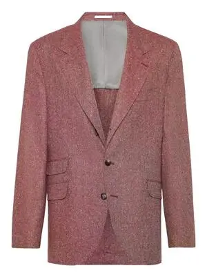 Brunello Cucinelli Herringbone Deconstructed Blazer - Red