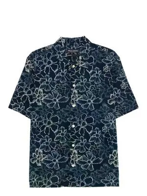 Marc O'polo Floral-print Camp-collar Shirt - Blue