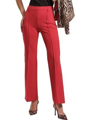 ISAAC MIZRAHI NEW YORK Flare Ponte Pants - Red
