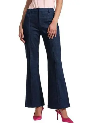 ISAAC MIZRAHI NEW YORK Seamed Flare Jeans - Rinse Wash