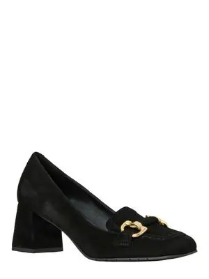 Aquatalia Corrina Weatherproof Loafer Pump Black Suede