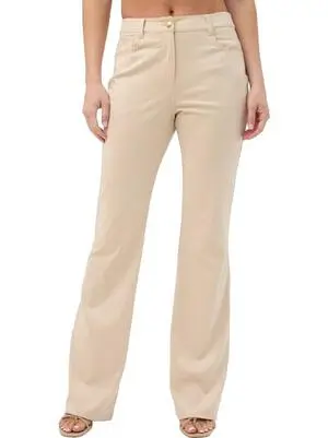 Trina Turk Faux Suede Flare Leg Pants - Poplar