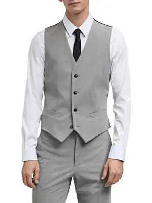 Mango Paris Super Slim Fit Suit Vest - Grey