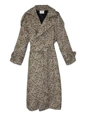 Baacal Aria Double-Breasted Trench Geo Brocade
