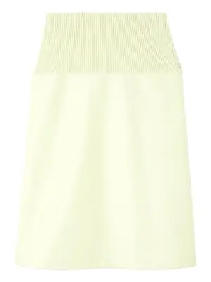 JIL SANDER Wool Midi Skirt - Yellow