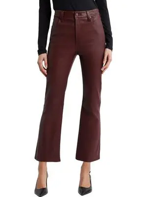 FRAME The Leather Reboot Crop Pants - Oxblood