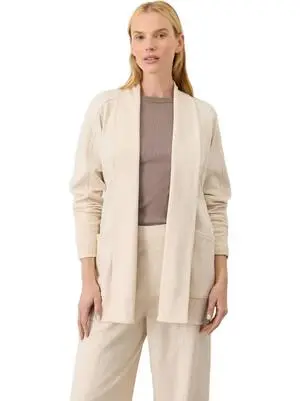 PACT Organic Cotton Airplane Wrap Cardigan - Cream Heather