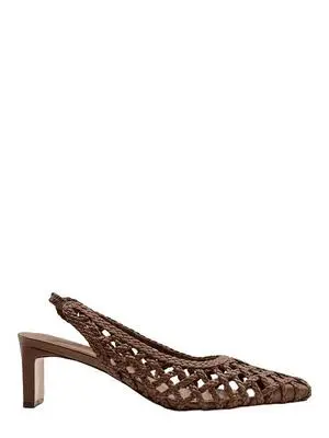 DANIELLA SHEVEL Cora Braided Slingback Sandal - Brown