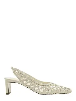 DANIELLA SHEVEL Cora Braided Slingback Sandal - Stone Meringue