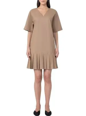 MM BY MAX MARA Hidesia Pleated Jersey Dress - Camel