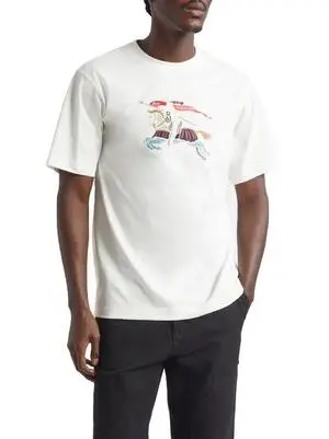 Burberry Ryan Ekd Embroidered Cotton T-shirt - Chalk