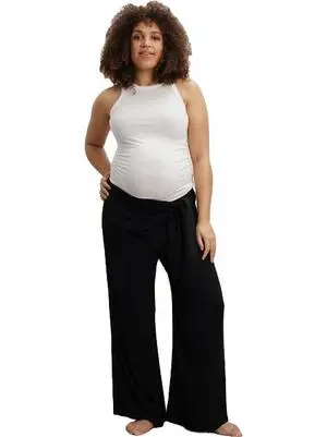 NOM MATERNITY The Easy Wrap Maternity Pants - Black