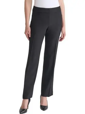 KASPER Stretch Straight Leg Pants - Black