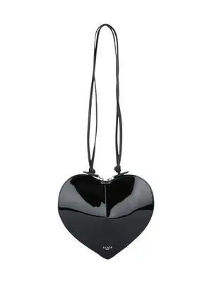 Alaïa Le Cœur Heart-shaped Patent Leather Crossbody Bag - Black