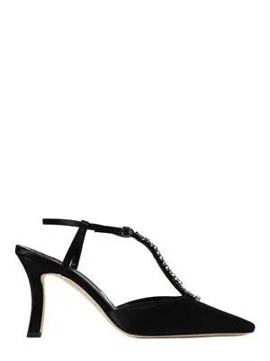 Manolo Blahnik Pointed Toe T-bar Pumps - Black